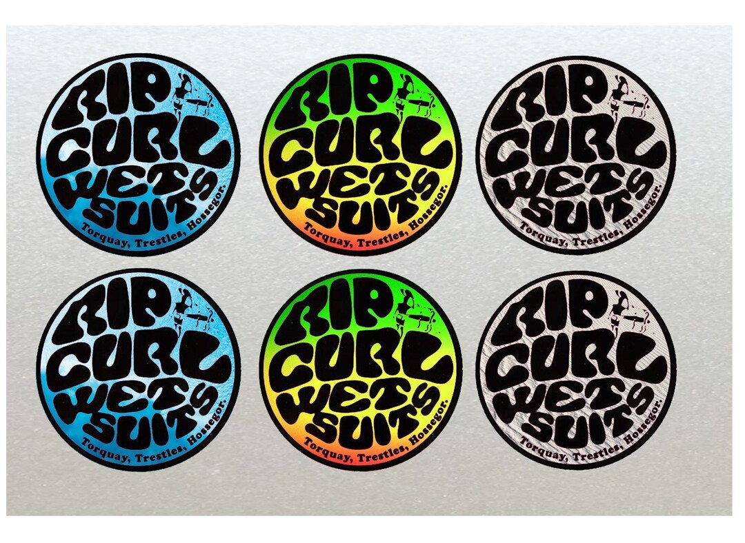 Rip Curl, TTH Effects Surf Board, Car, Bike, Scooter Stickers Set X 6 ...