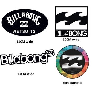 Billabong Custom Mixed, Surf Board Stickers Set X 4 Car, Bike, Skate ...