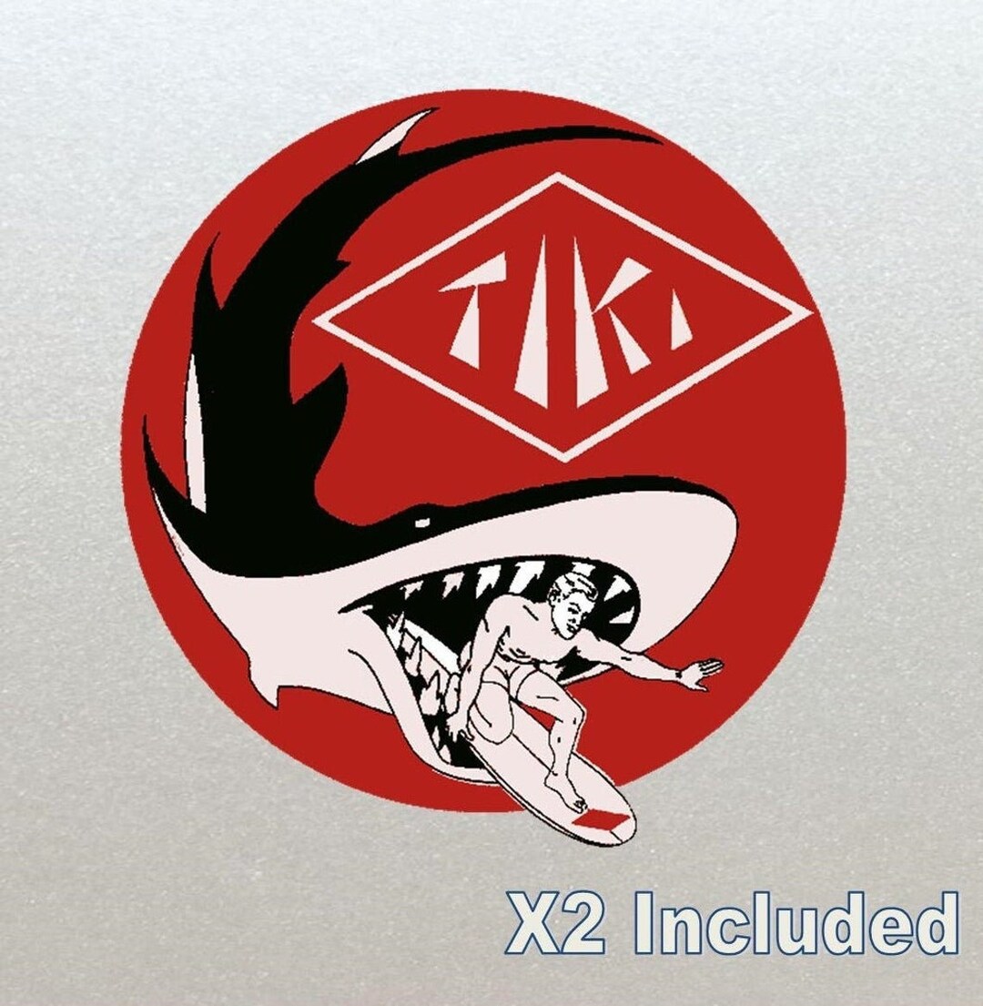 Classic Tiki Surf Shop Board Stickers X2 Water Resistant (braunton ...