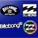 Billabong Custom Mixed, Surf Board Stickers Set X 4 Car, Bike, Skate ...