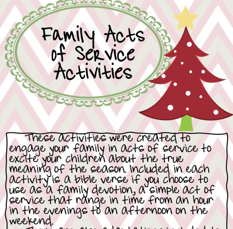 Family Acts of Service *digital Download* - Etsy