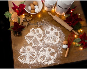 Christmas Snow Angel, Flour Angel, Digital Backdrop, Composite ...