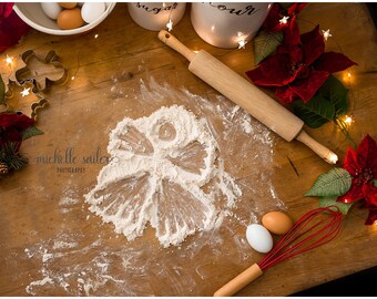 Christmas Snow Angel Flour Angel Digital Backdrop - Etsy