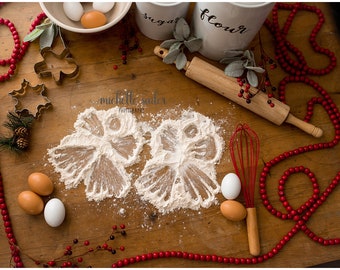 Christmas Snow Angel, Flour Angel, Digital Backdrop, Composite ...