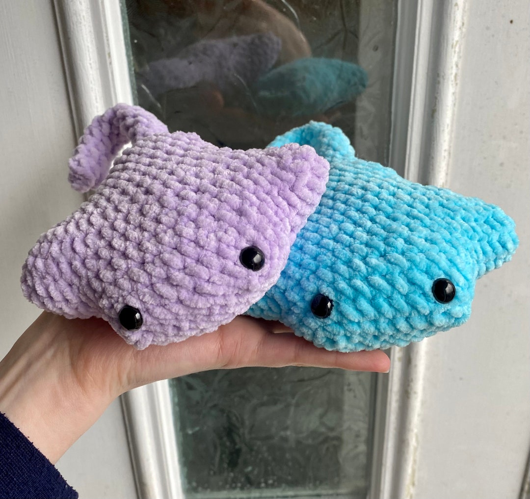 Blue and Purple Stingray Crochet Plushie Stingray Plush Crochet ...