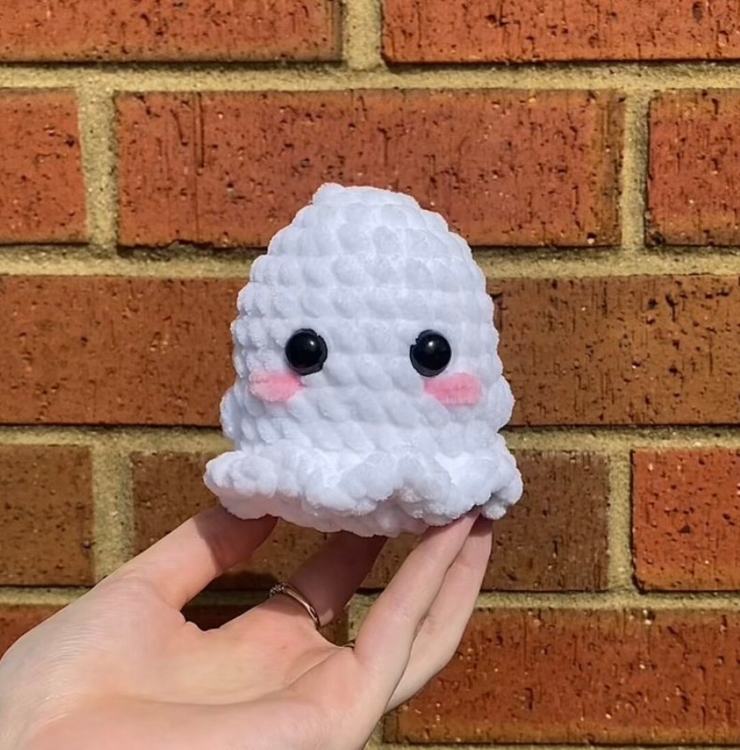 Ghosty Halloween Crochet Plushie Handmade Crochet Ghost Plush Halloween Ghost Plushie Crochet