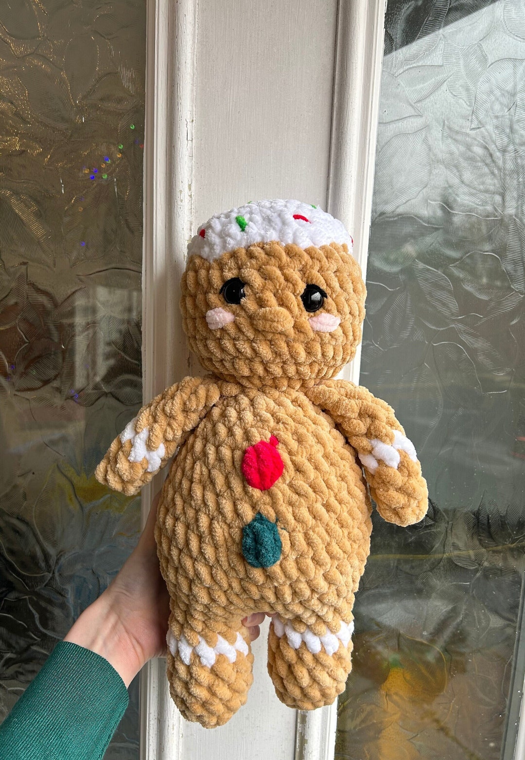 Gingerbread Man Crochet Plushie Jumbo Gingerbread Man Christmas Plush ...