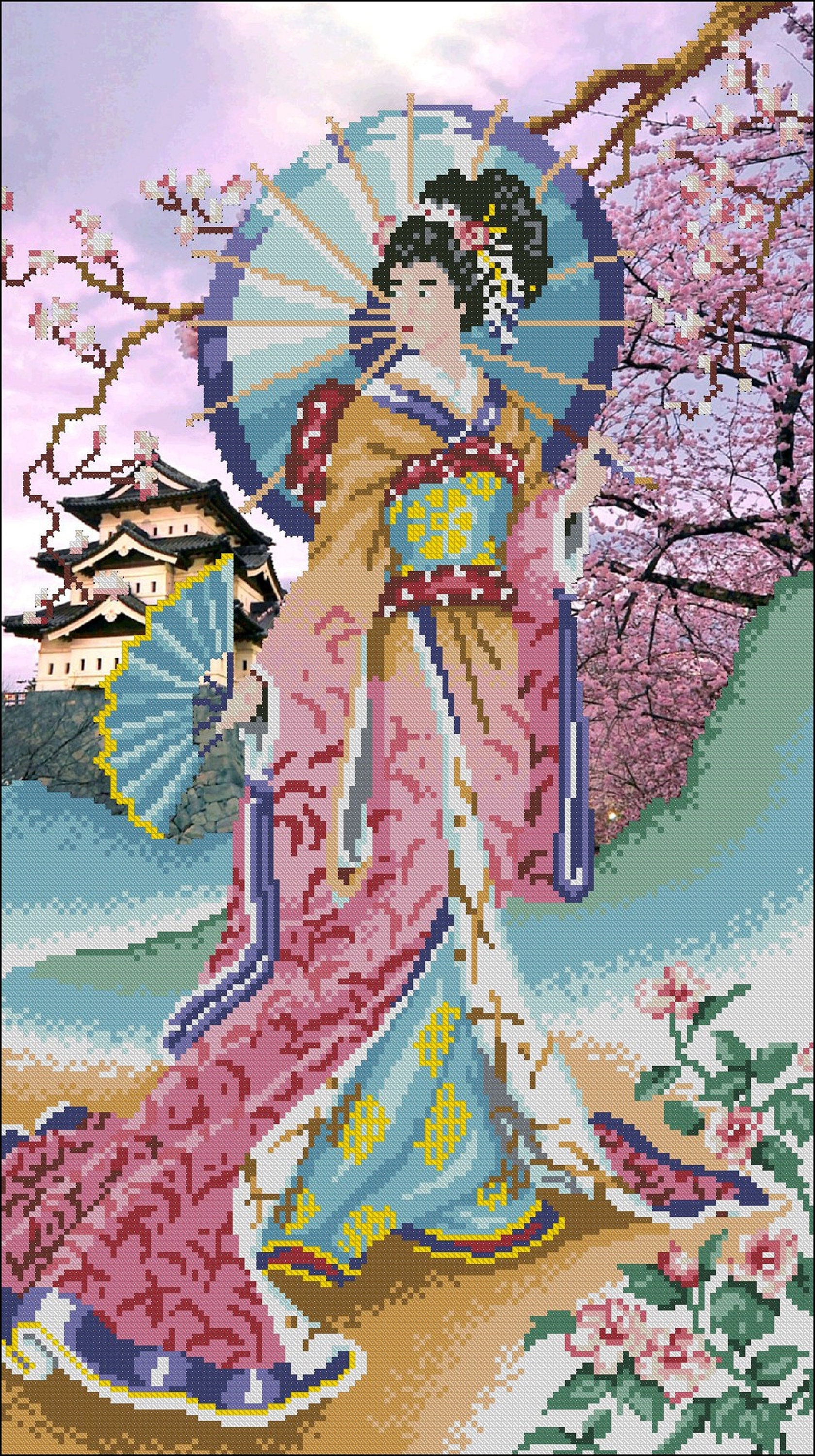 Asia Woman Bead Embroidery Kit DIY Bead Embroidery Kit East - Etsy