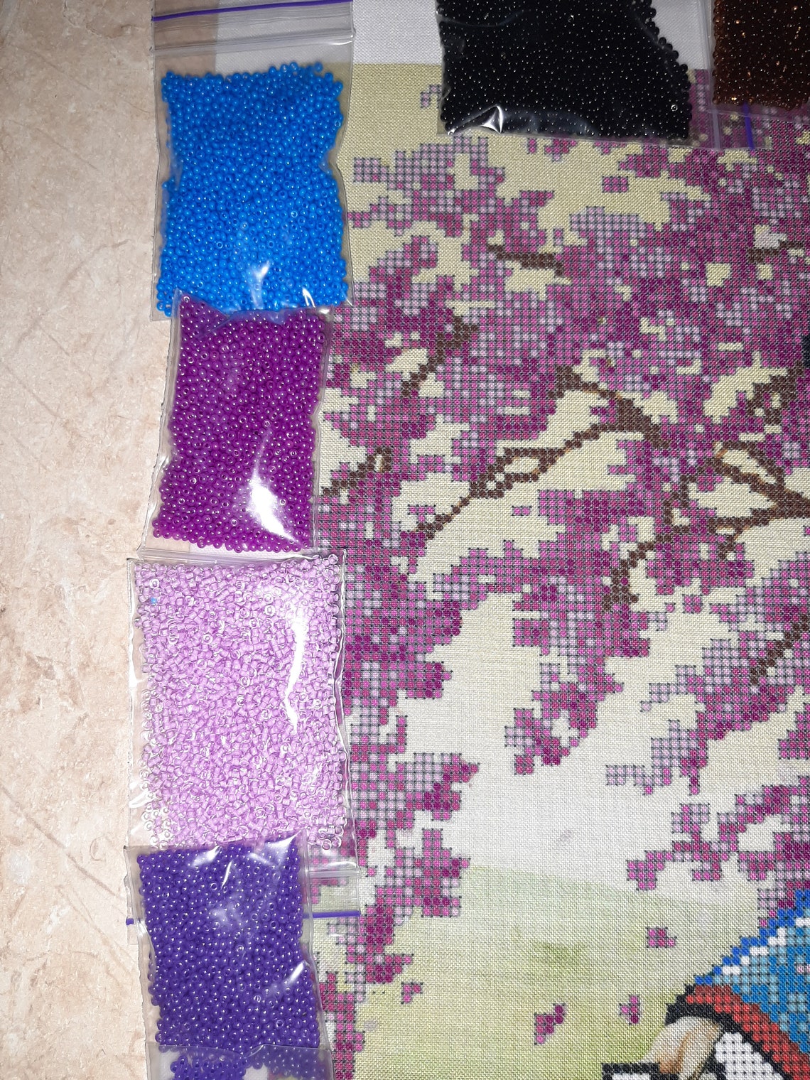 Bead Needlepoint Kit, Bead Cross Stitch, Large Embroidery Kit Asia ...