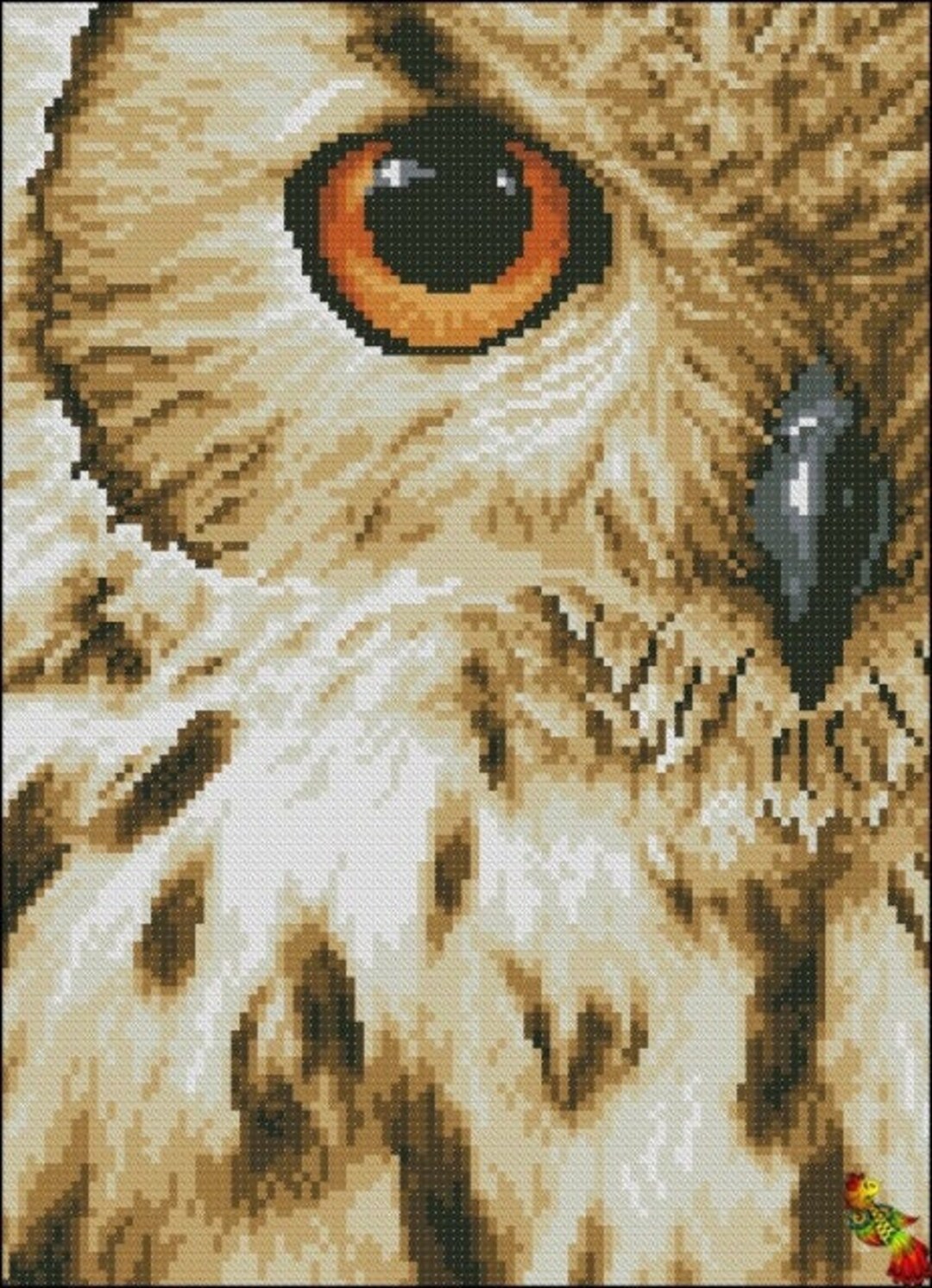 Owl Look DIY Bead Embroidery Kit, Needlepoint Craft Set Beaded ...