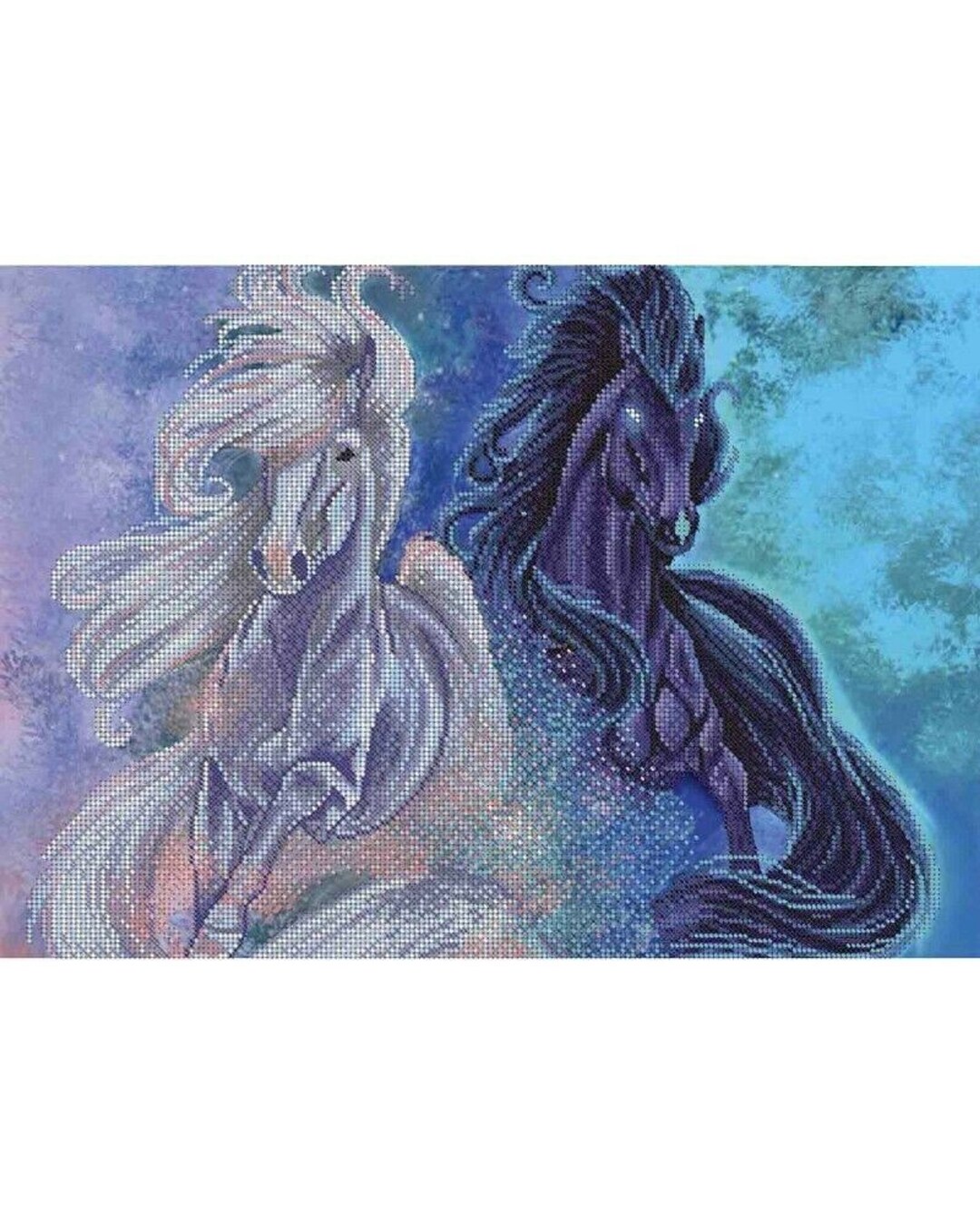Bead Embroidery Kit Horses DIY Embroidery Kit Needlepoint Craft Set ...