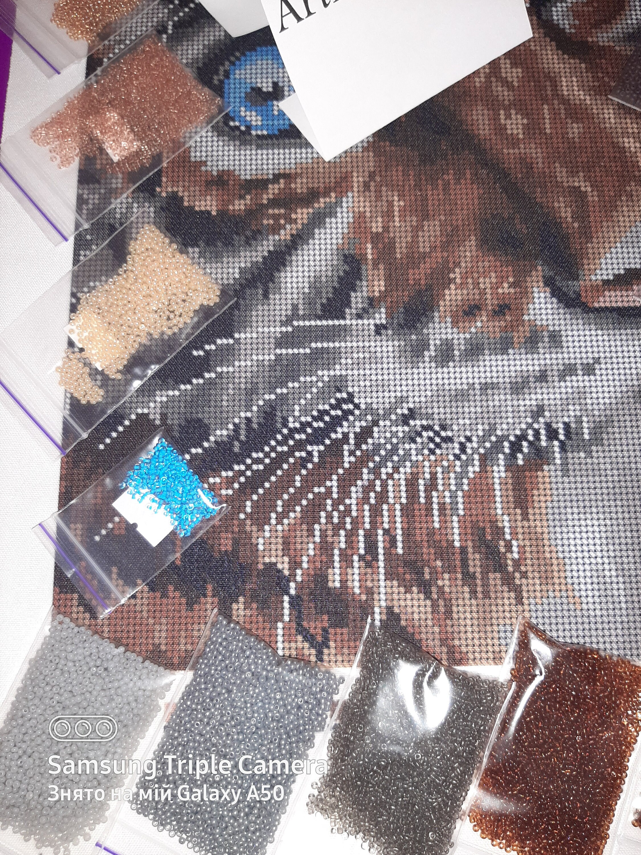 Bead Embroidery Kit Animals Cute Tiger Printed Pattern Beads Cross ...