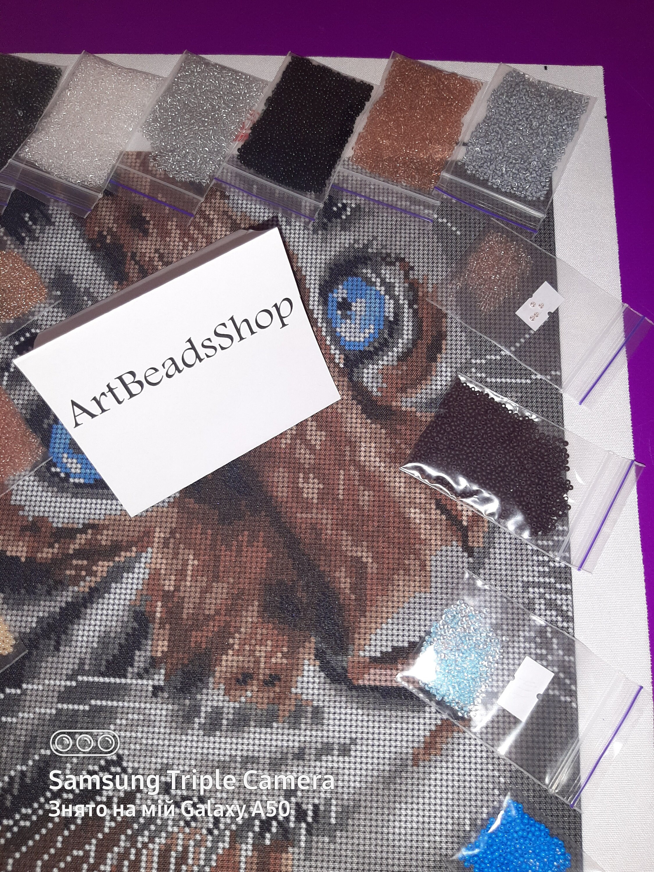 Bead Embroidery Kit Animals Cute Tiger Printed Pattern Beads Cross ...