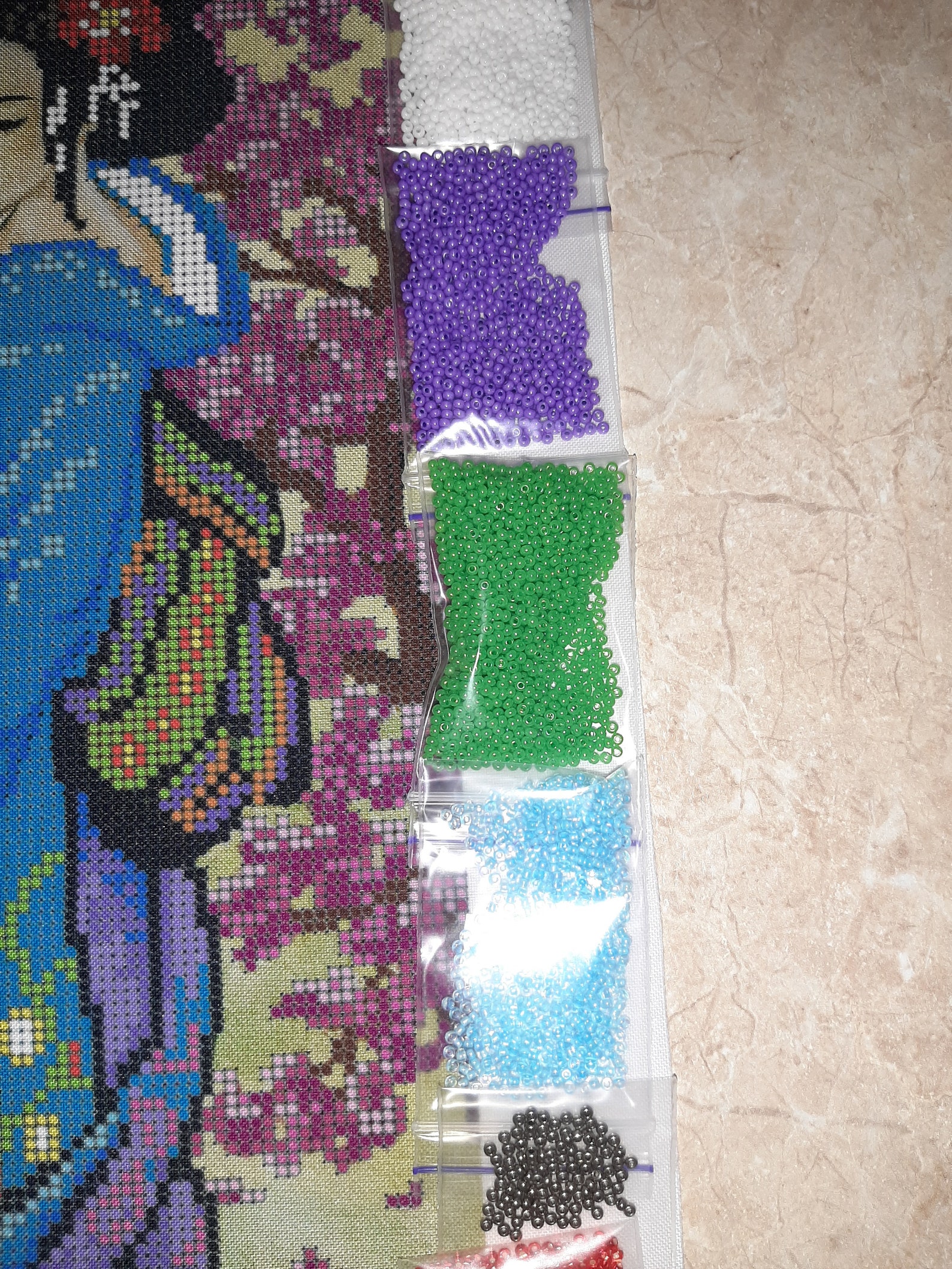 Bead Needlepoint Kit, Bead Cross Stitch, Large Embroidery Kit Asia ...