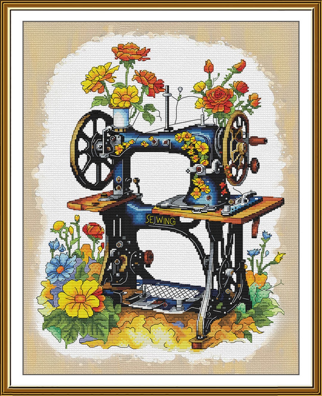 Counted Cross Stitch Kit Intoxicating Sewing Machine DIY Cross Stitch ...