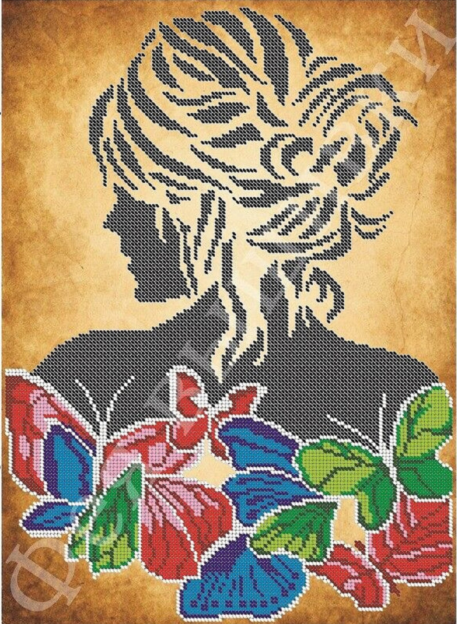 Bead Embroidery Kit Bead Picture DIY Needlepoint Beading - Etsy