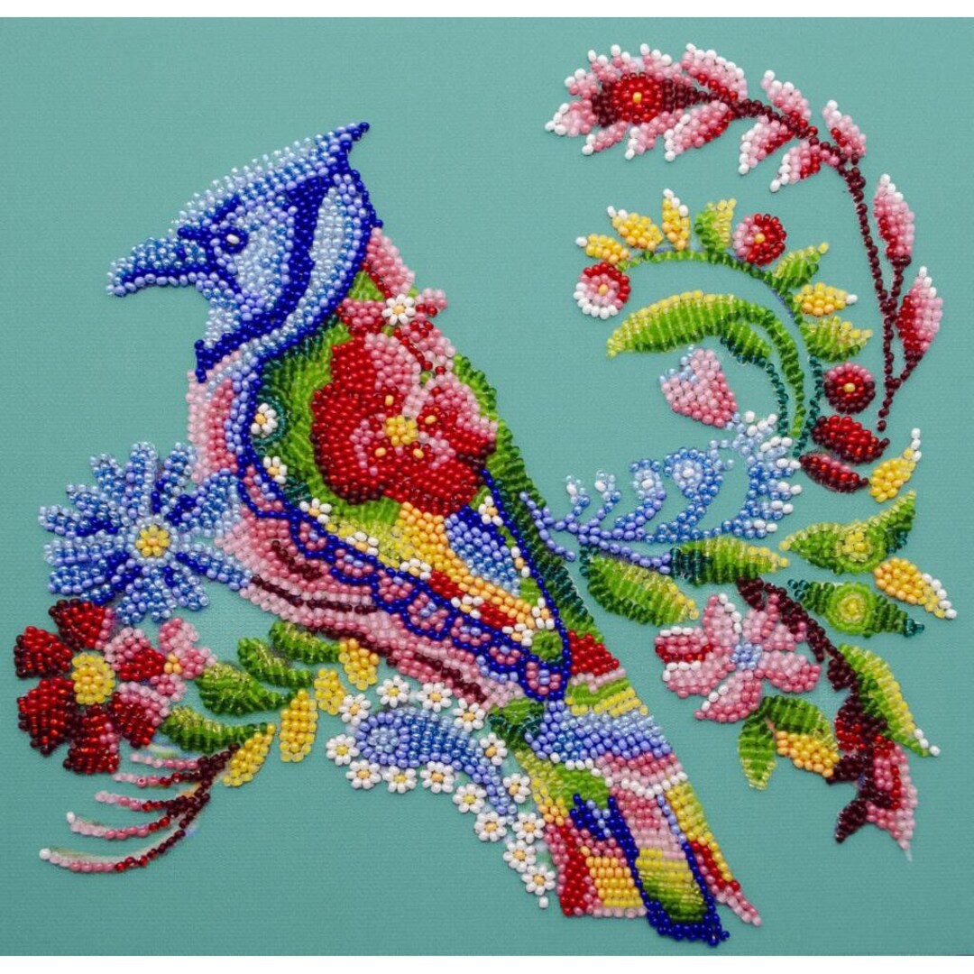 Bead Embroidery Kit Spring Birds DIY Needlework Kit Beadwork Set Kit ...