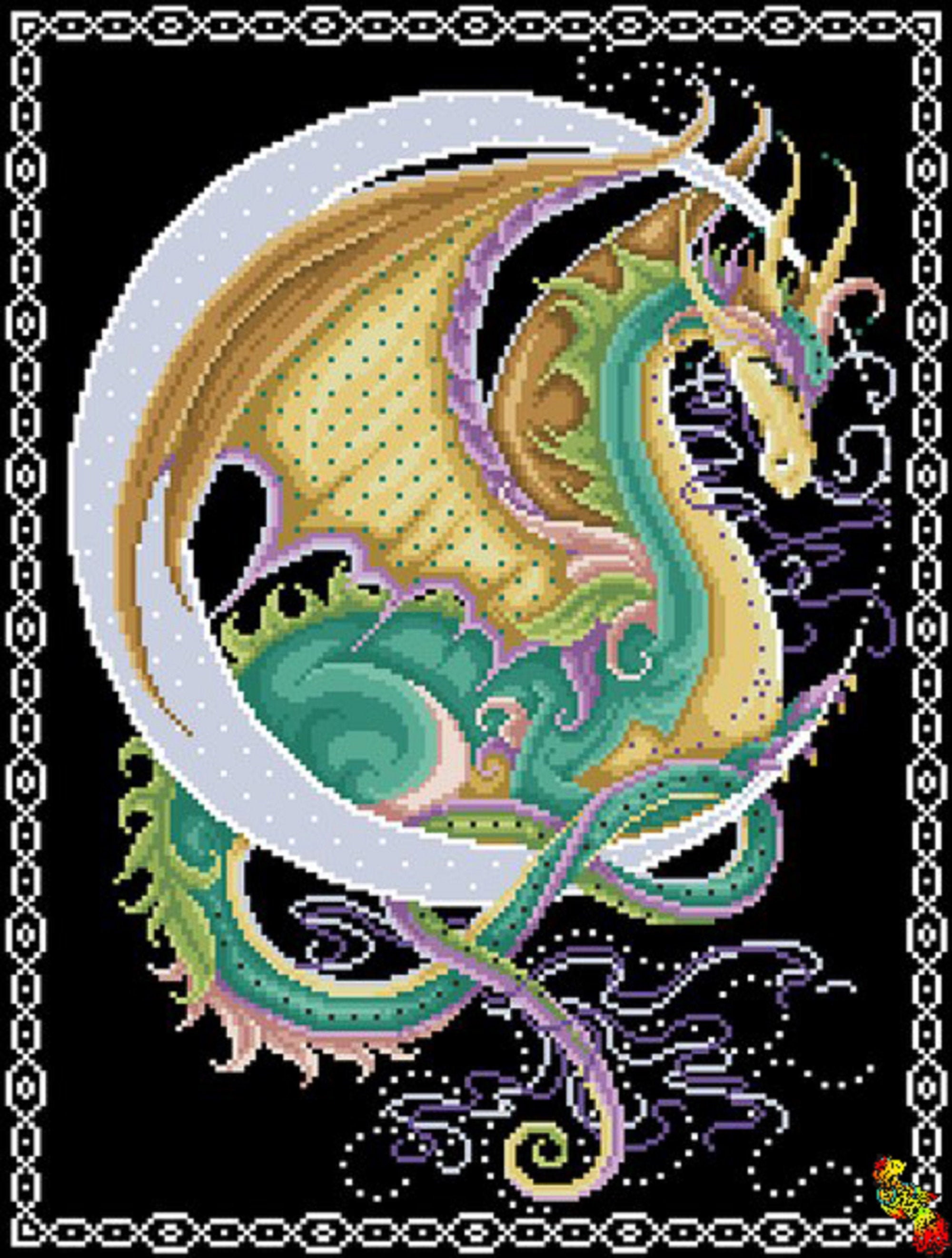 Bead Embroidery Kit Celestial Dragon Big Beading Pattern - Etsy