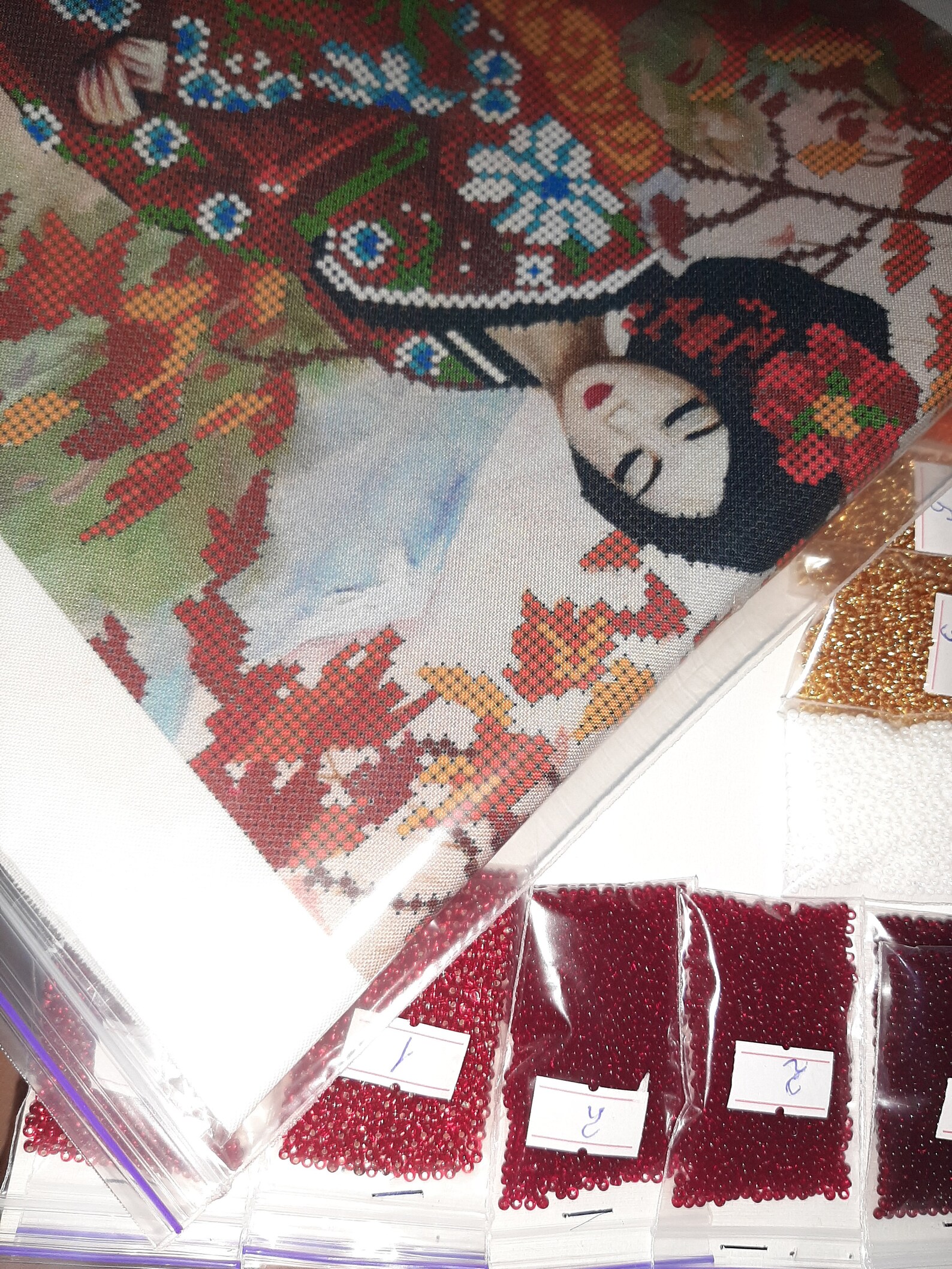 BIG 3D Bead Picture DIY, Bead Embroidery Kit, Needlepoint Beading, Asia ...