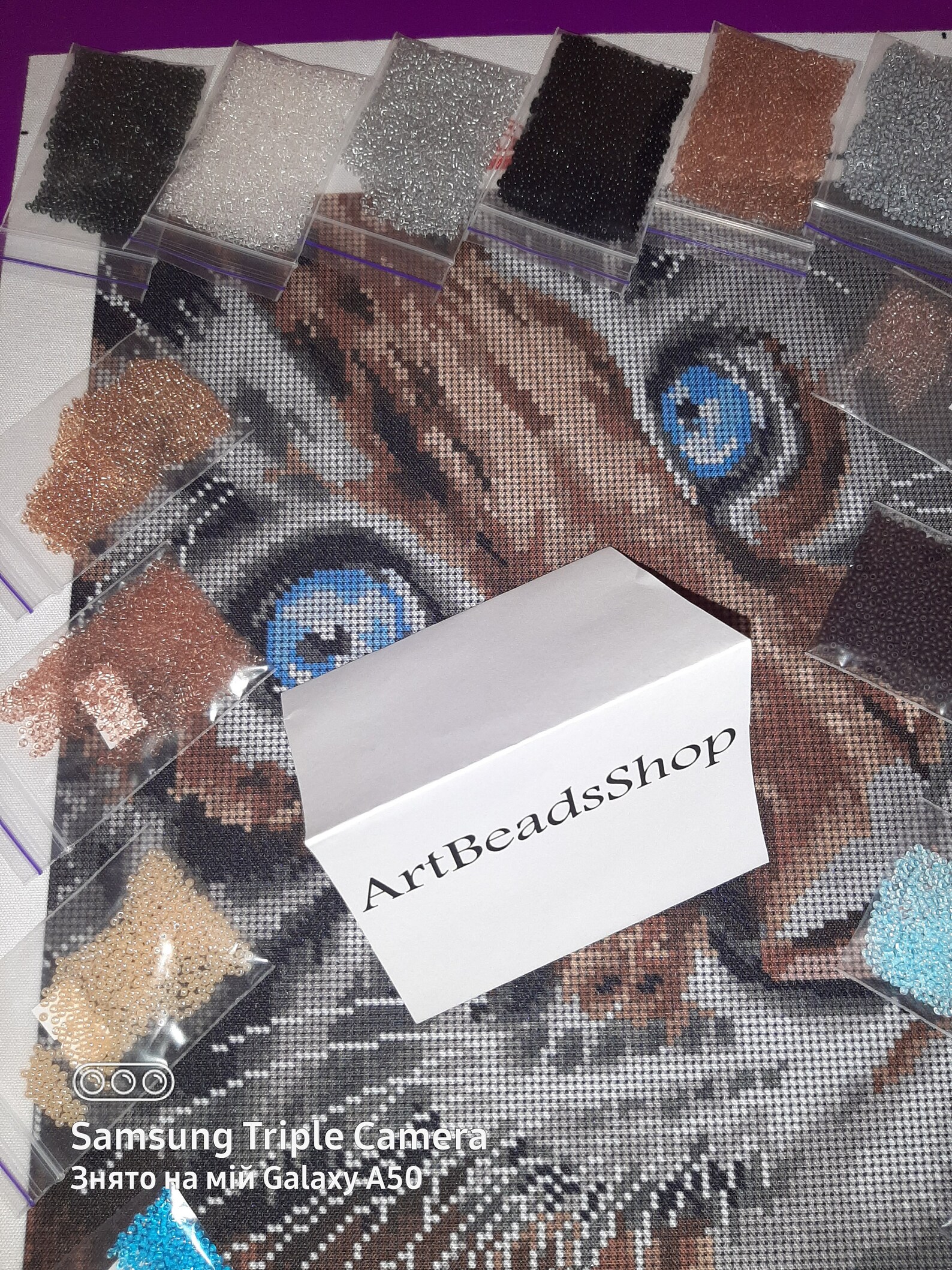 Bead Embroidery Kit Animals Cute Tiger Printed Pattern Beads Cross ...