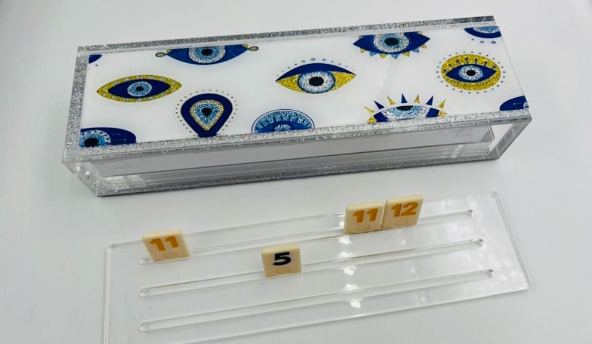 Rummikub Rummy Acrylic Set With Tiles and Racks - Etsy