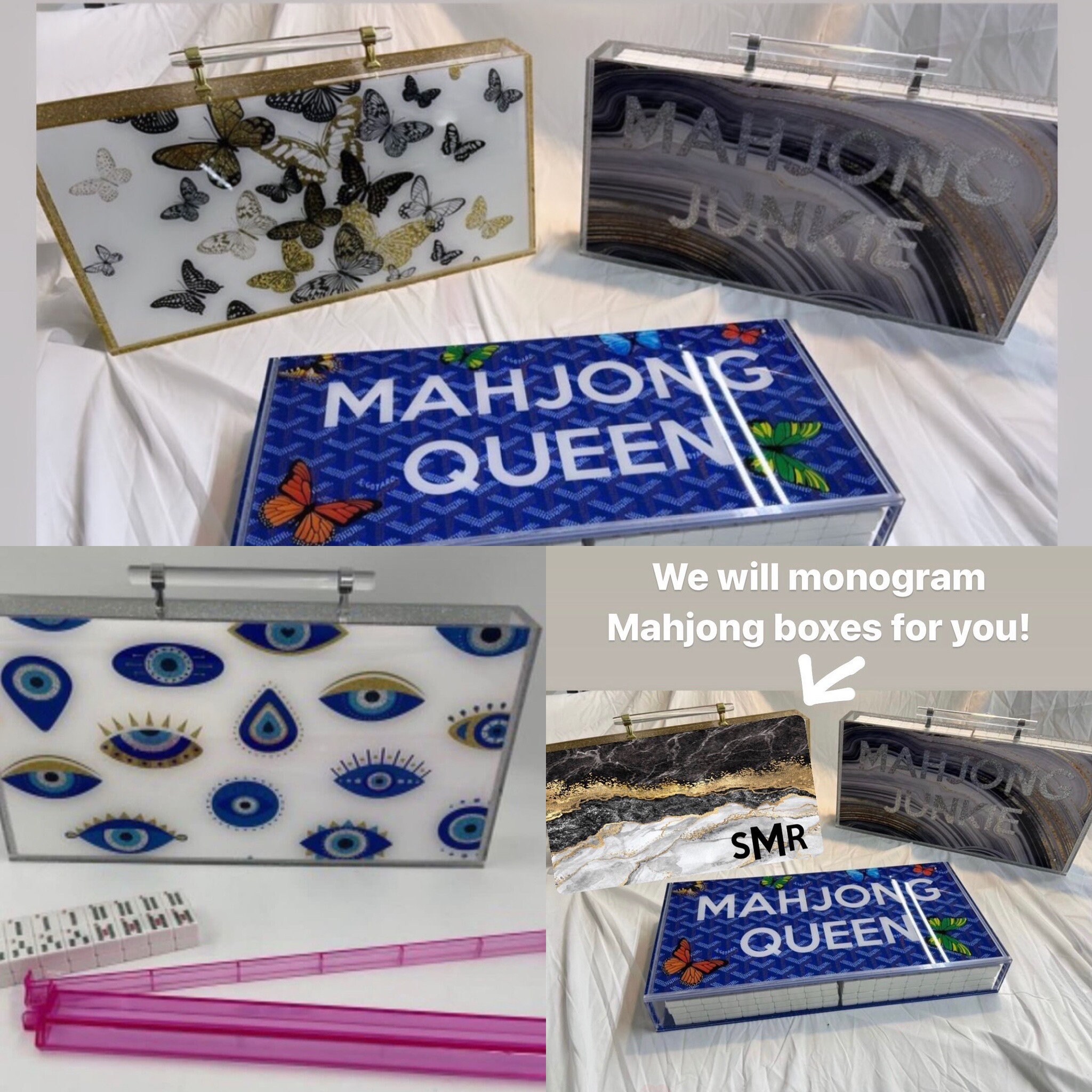 Mah Jongg Acrylic Set With Tiles and Racks - Etsy