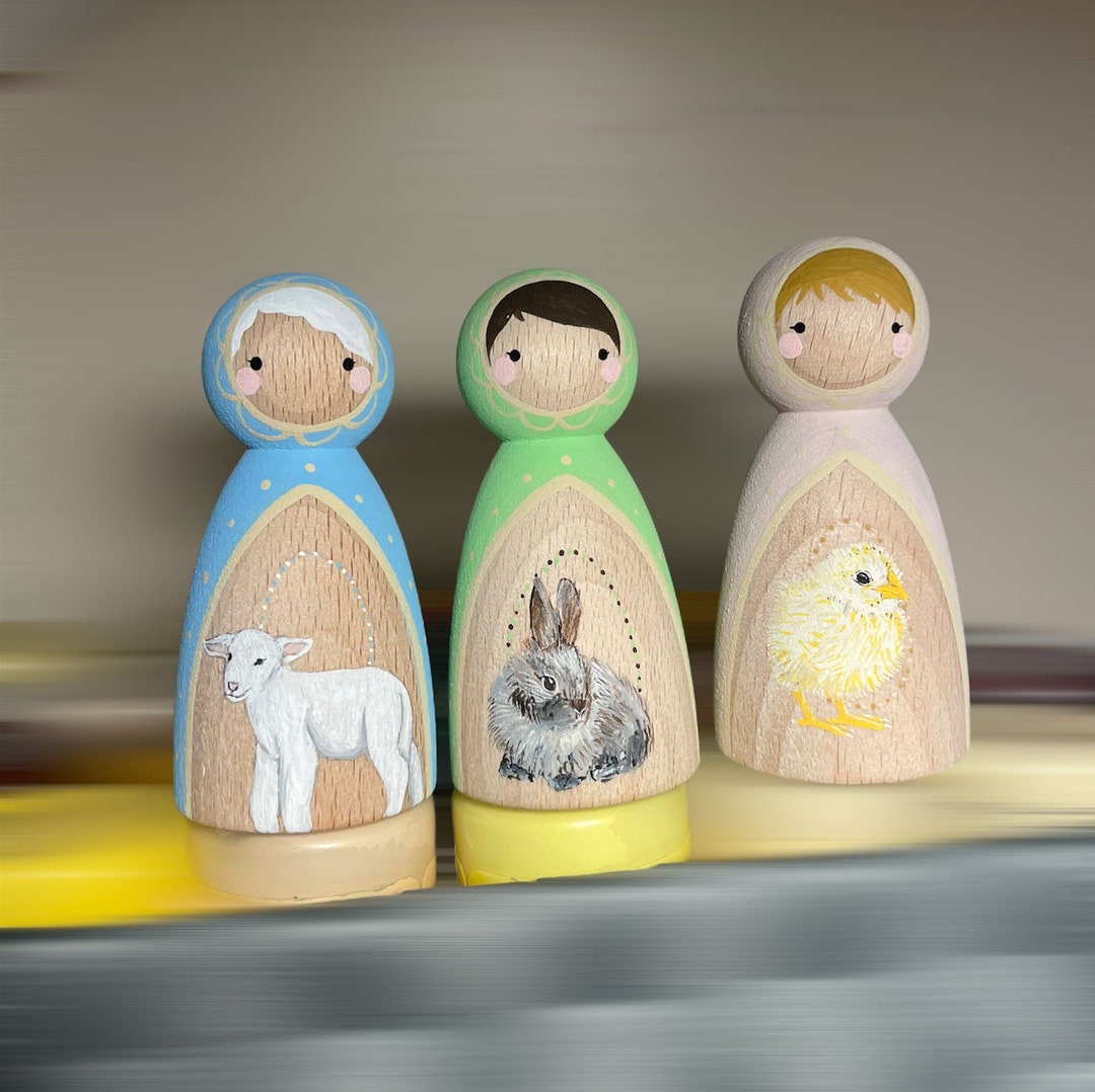 Easter Bunny, Chic or Lamb Peg Doll CE - Etsy