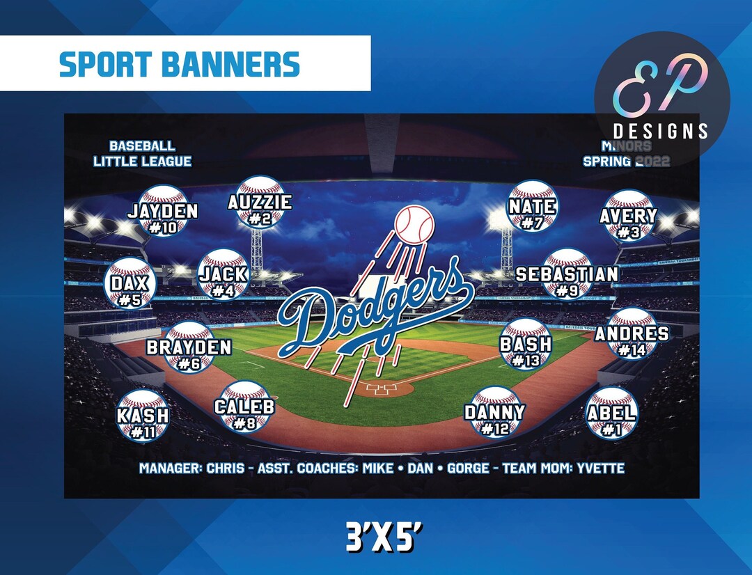 Custom Baseball Team Banner, 13oz Vinyl, Outdoor Sports - Etsy
