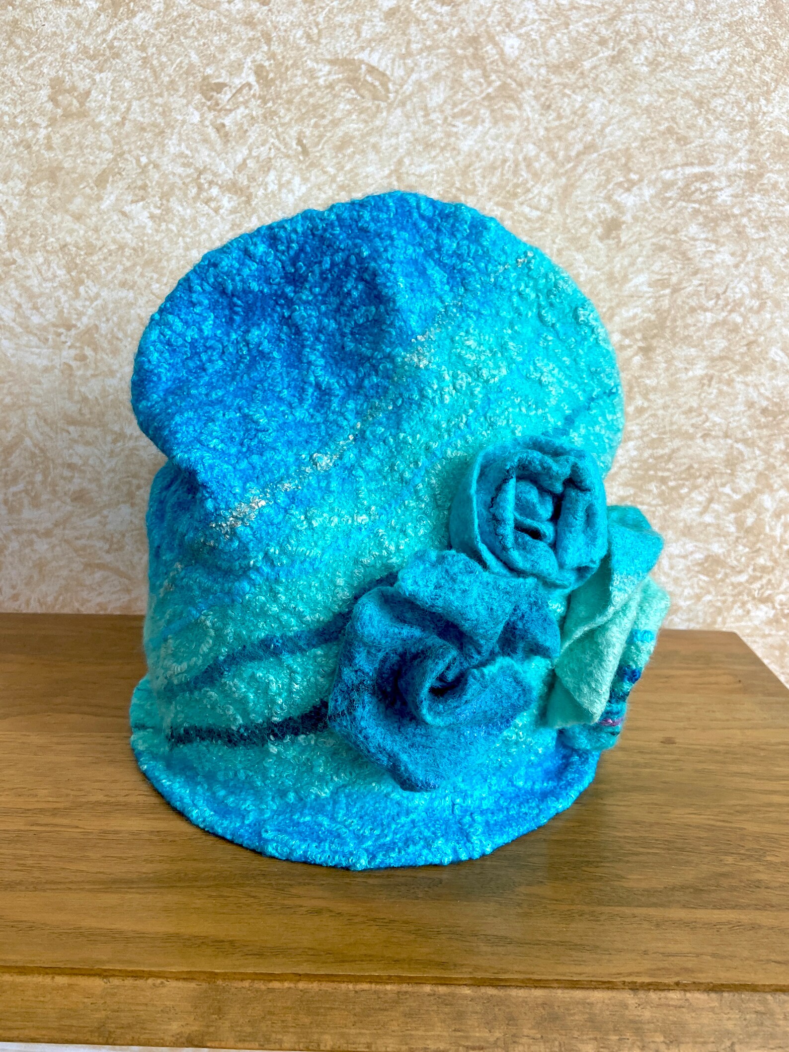 Felted Turquoise Winter Hat Wool Winter Hat Turquoise Winter - Etsy