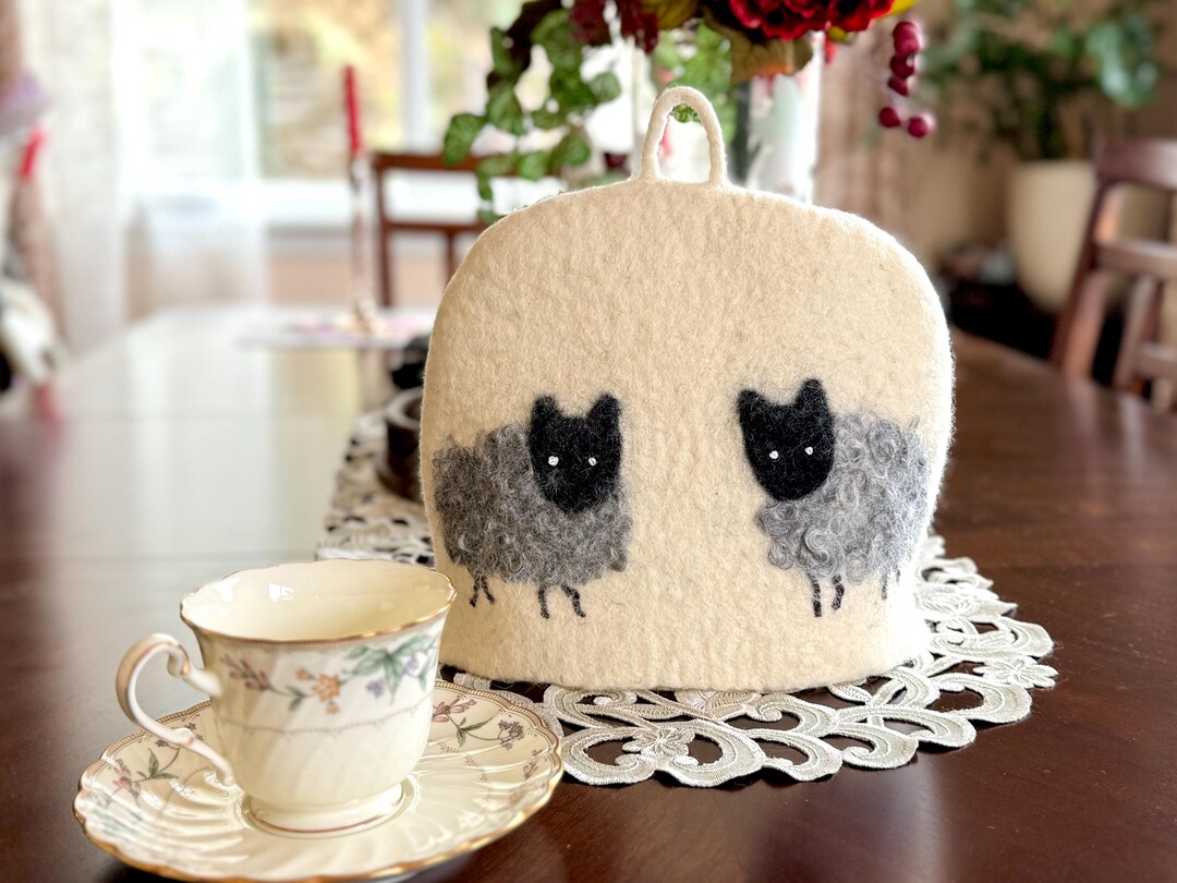 Handmade Wool Felted Teapot Cozy: "sheep" Design - Etsy