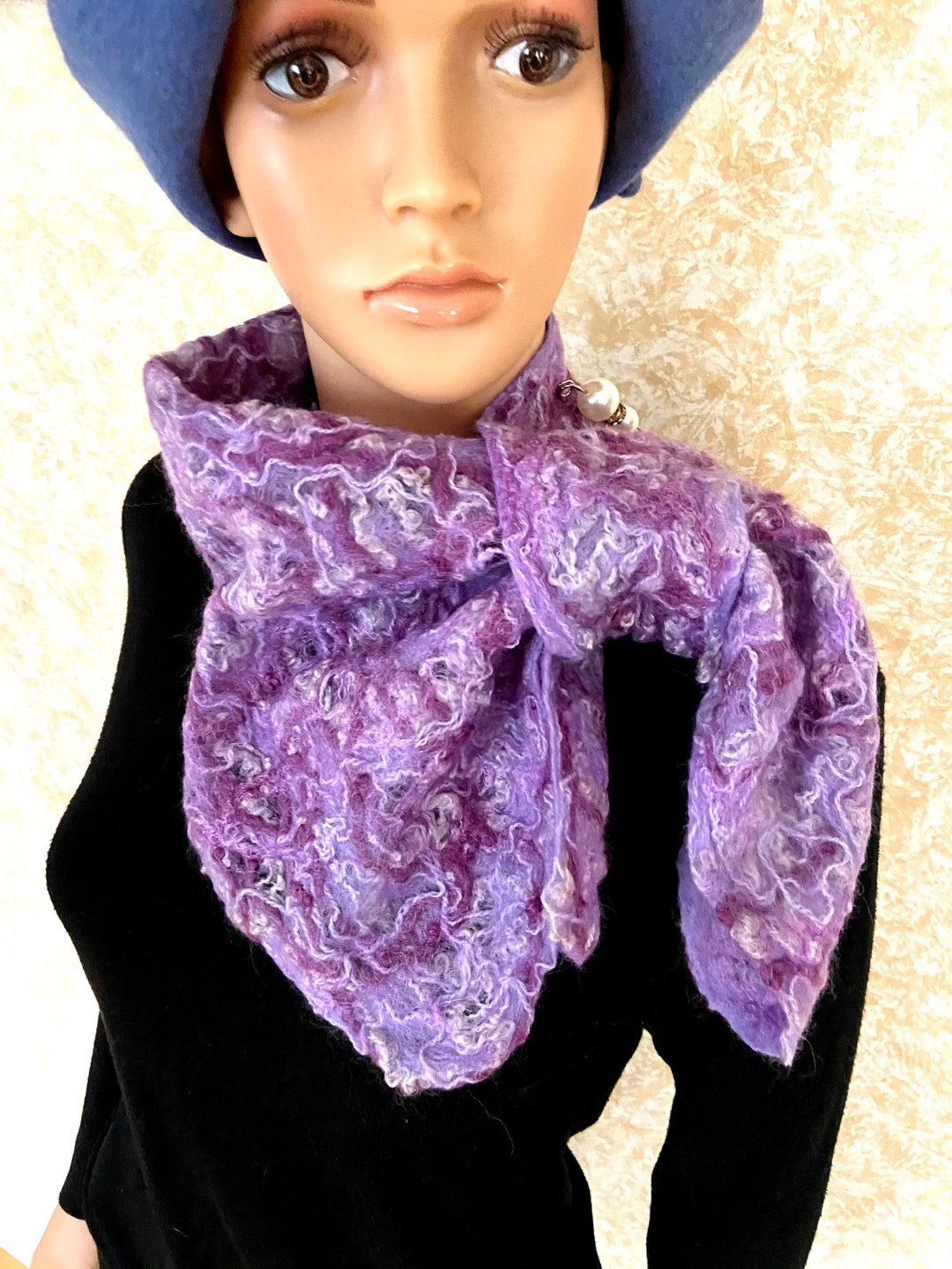 Handmade Merino Wool Felted Scarf: French Style Neck Warmer - Etsy