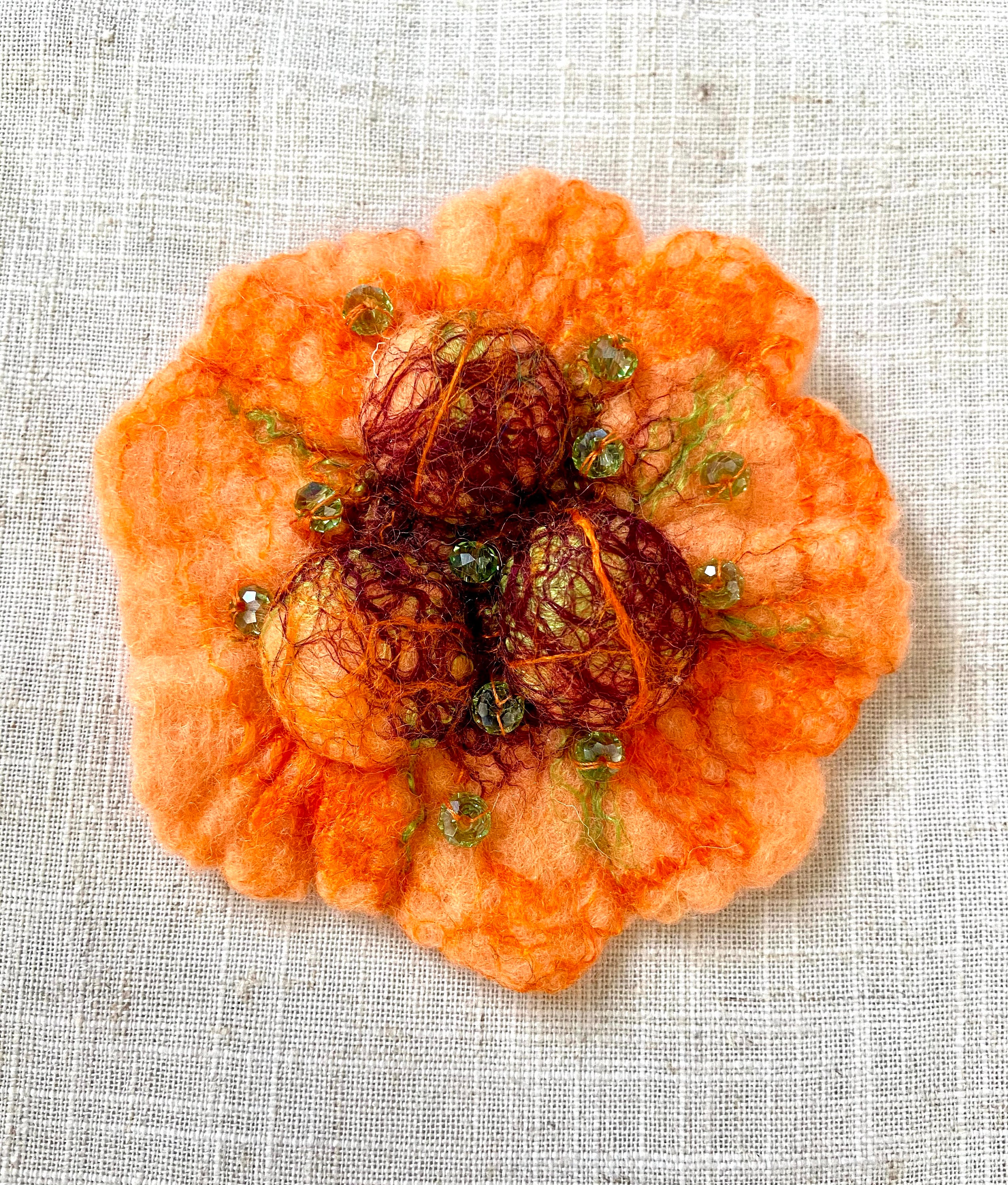 Shibori Wool Brooch, Felted Brooch, Fiber Art Brooch, Textile Jewelry ...