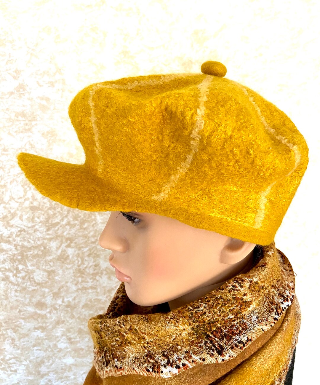 Handmade Felted Wool Cap With Visor - Merino Wool - Fits 21" Head - Etsy