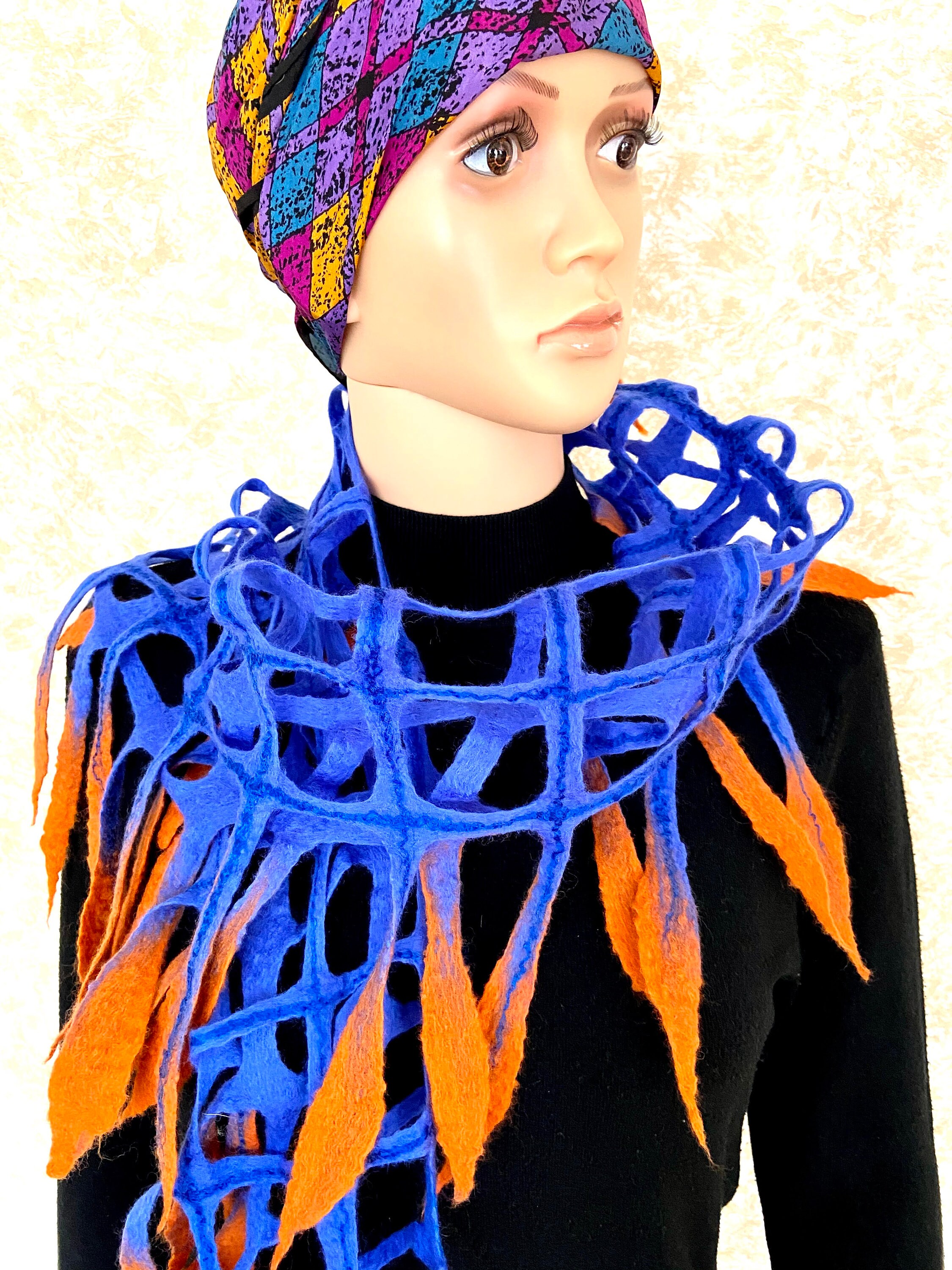 Felted Lattice Scarf Wool Net Scarf 100% Wool Scarf - Etsy