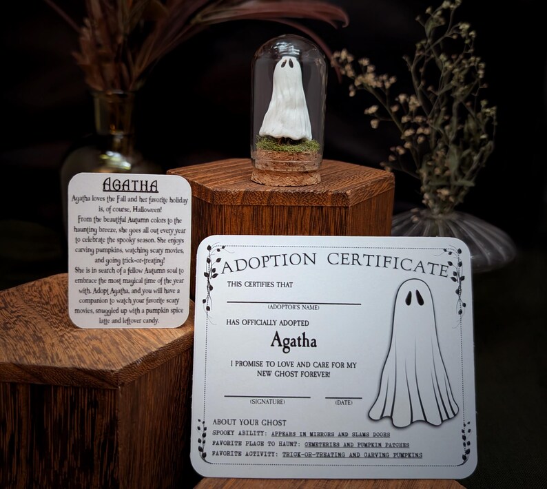 Adopt a Ghost Collectible With Bio Card and Adoption Certificate ...