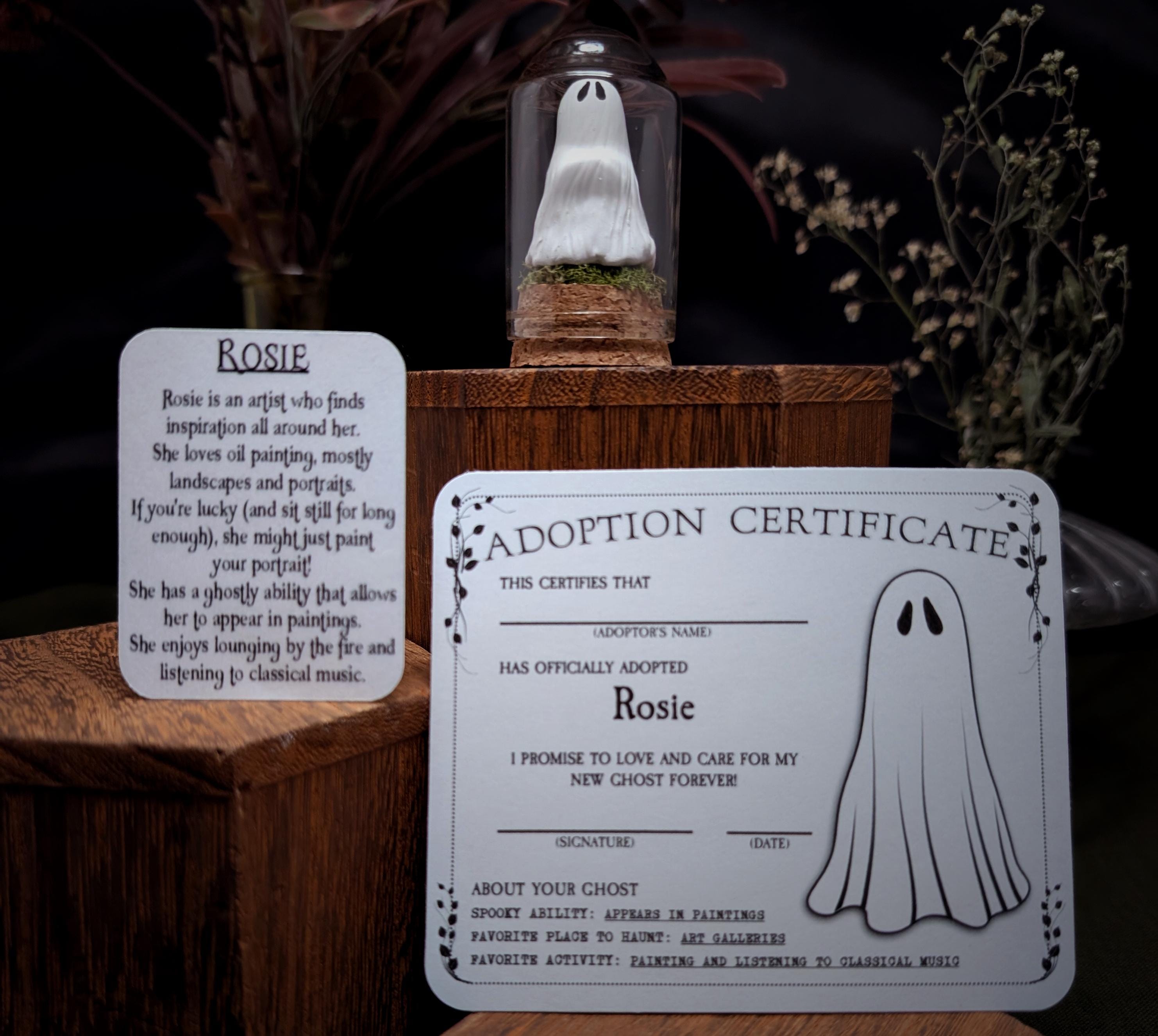 Adopt a Ghost Collectible With Bio Card and Adoption Certificate ...