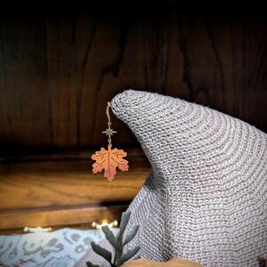 Cottagecore Beige Knit Witch Hat With Mushrooms Leaves and Pinecones ...