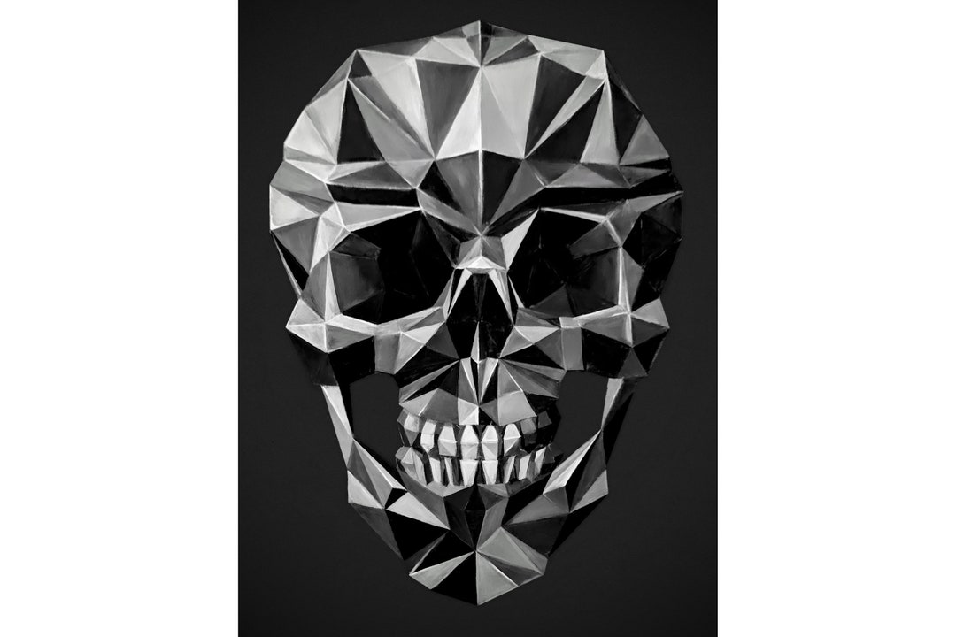 Geo Skull Art Print | Geometric Skull Wall Art - Etsy