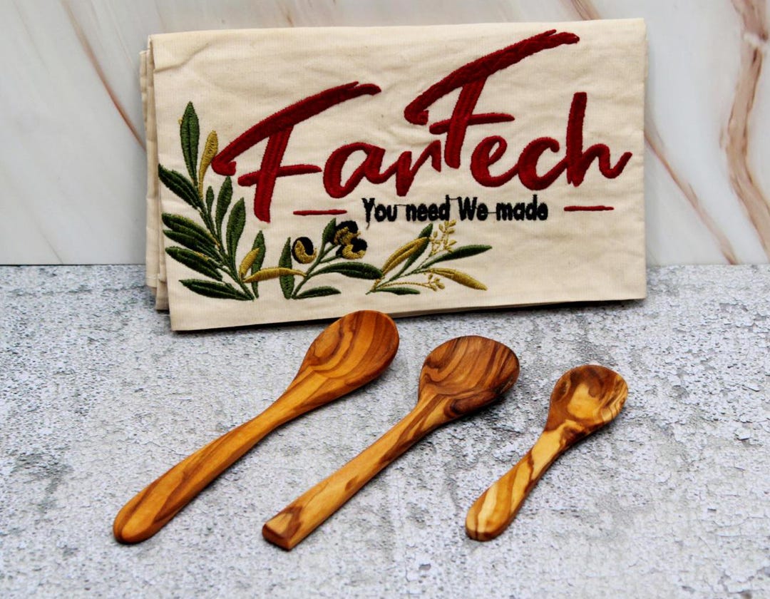 Handcrafted Mini Olive Wood Spice Spoon | Wooden Tablespoon in Various ...