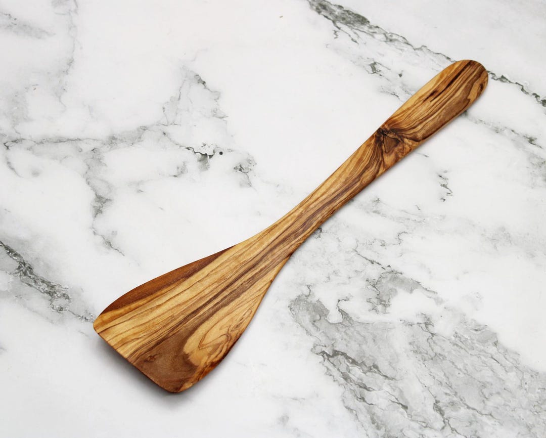 Handcrafted Olive Wood Spatula – 30 Cm – Durable Wooden Kitchen Utensil ...
