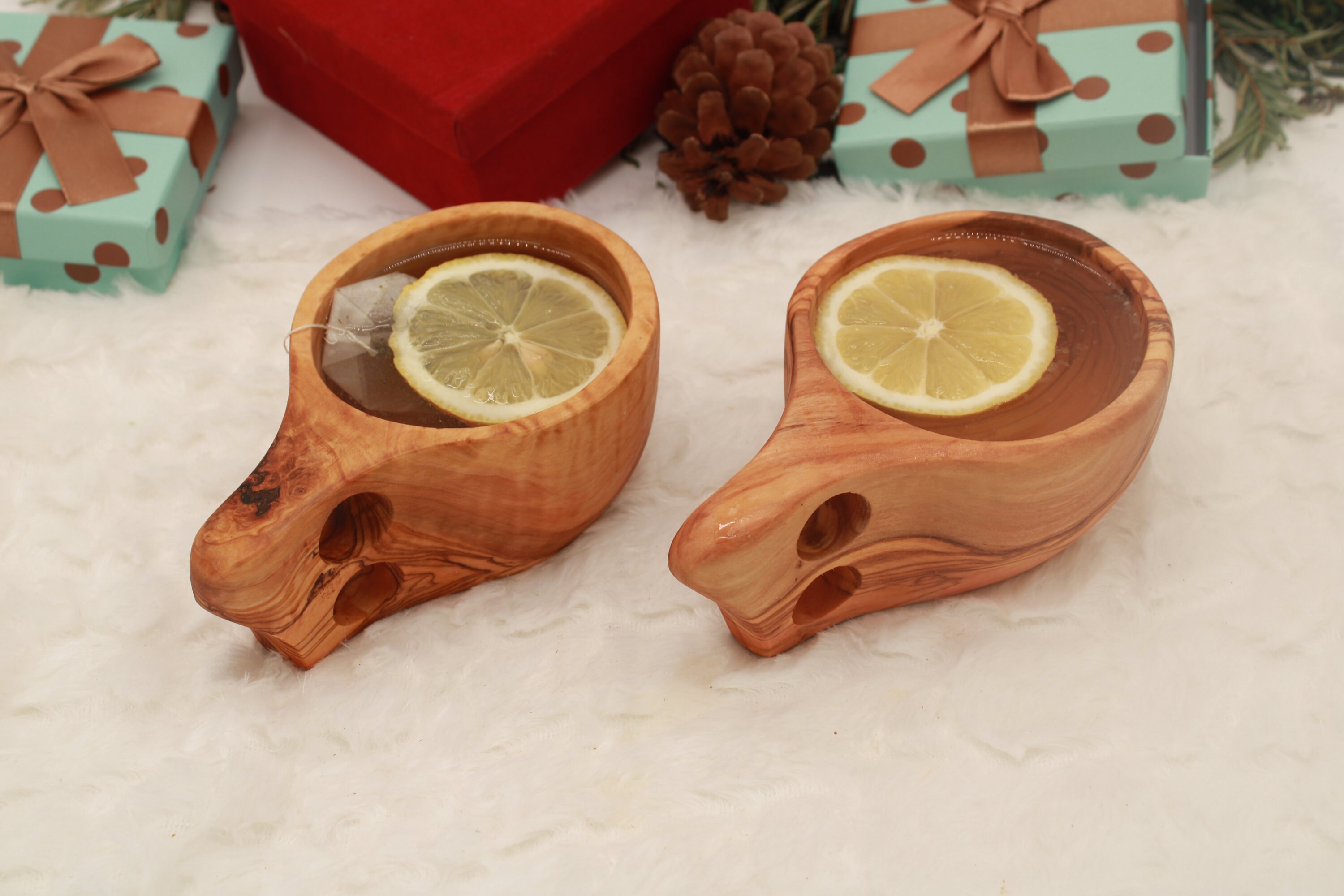 Set of 2 KUKSA Drinking Vessels Made of Olive Wood/handmade - Etsy