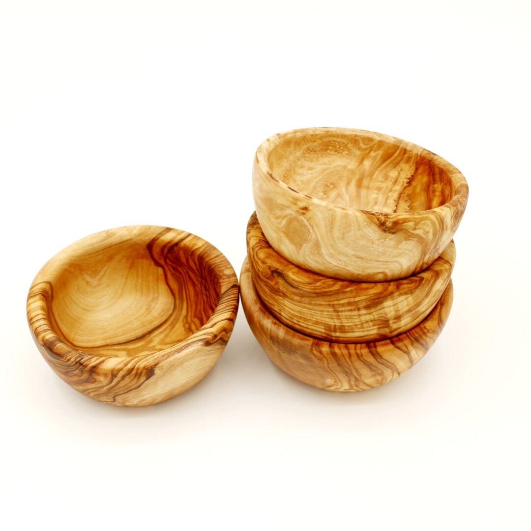 SET OF 4 OLIVE WOOD CEREAL BOWLS 12 Cm - Etsy