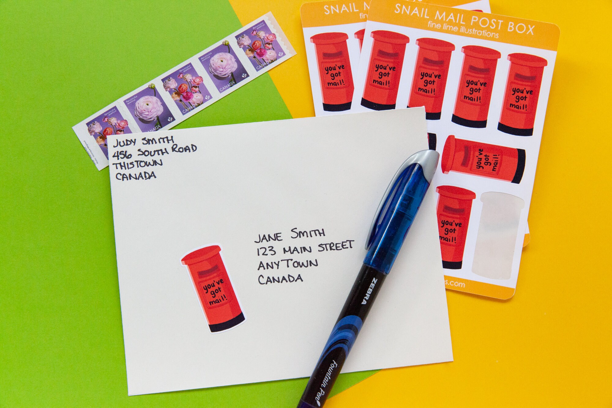 Snail Mail Post Box Sticker Sheet Envelope Seals You've Got Mail ...
