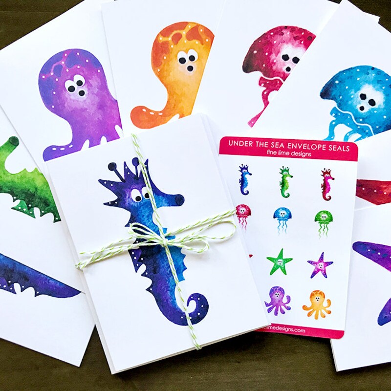 Sea Creature Cards - Etsy Canada