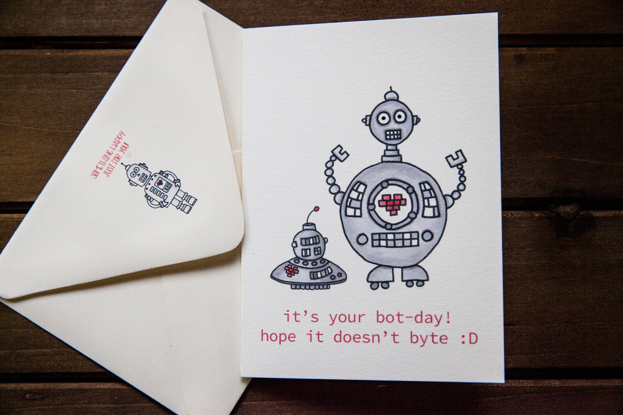 It's Your Bot-day Hope It Doesn't Byte! | Robot Birthday Card ...