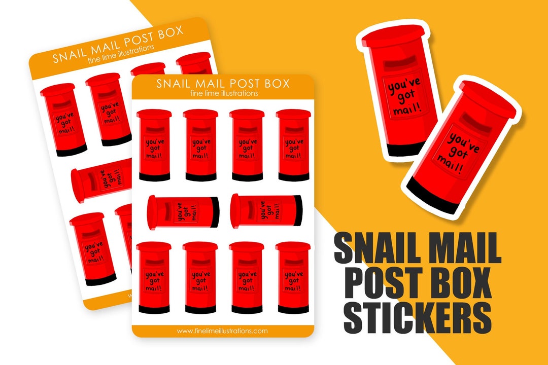 Snail Mail Post Box Sticker Sheet | Envelope Seals | You've Got Mail ...