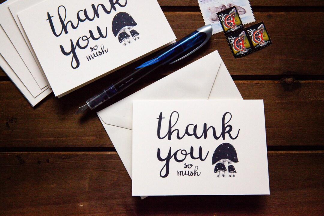 Thank You so Mush Notecard Set 5 Pack Blank Thank You Card Set Cottage ...