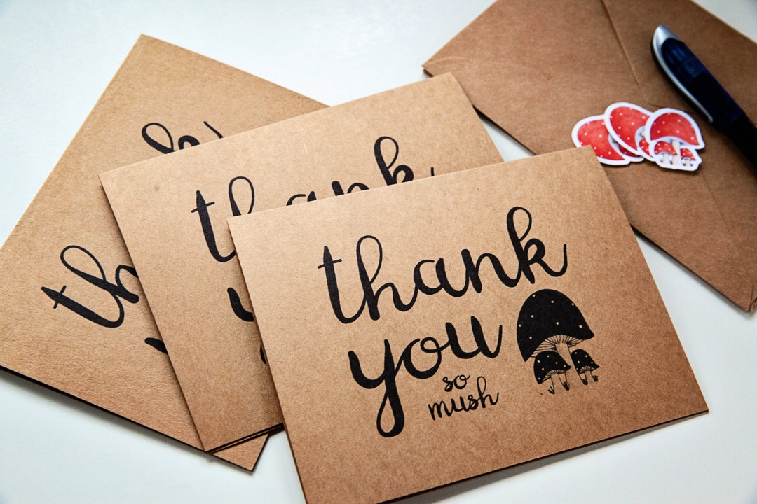 Mushroom Thank You Card 3 Pack | Thank You Notecards | Thank You Notes ...