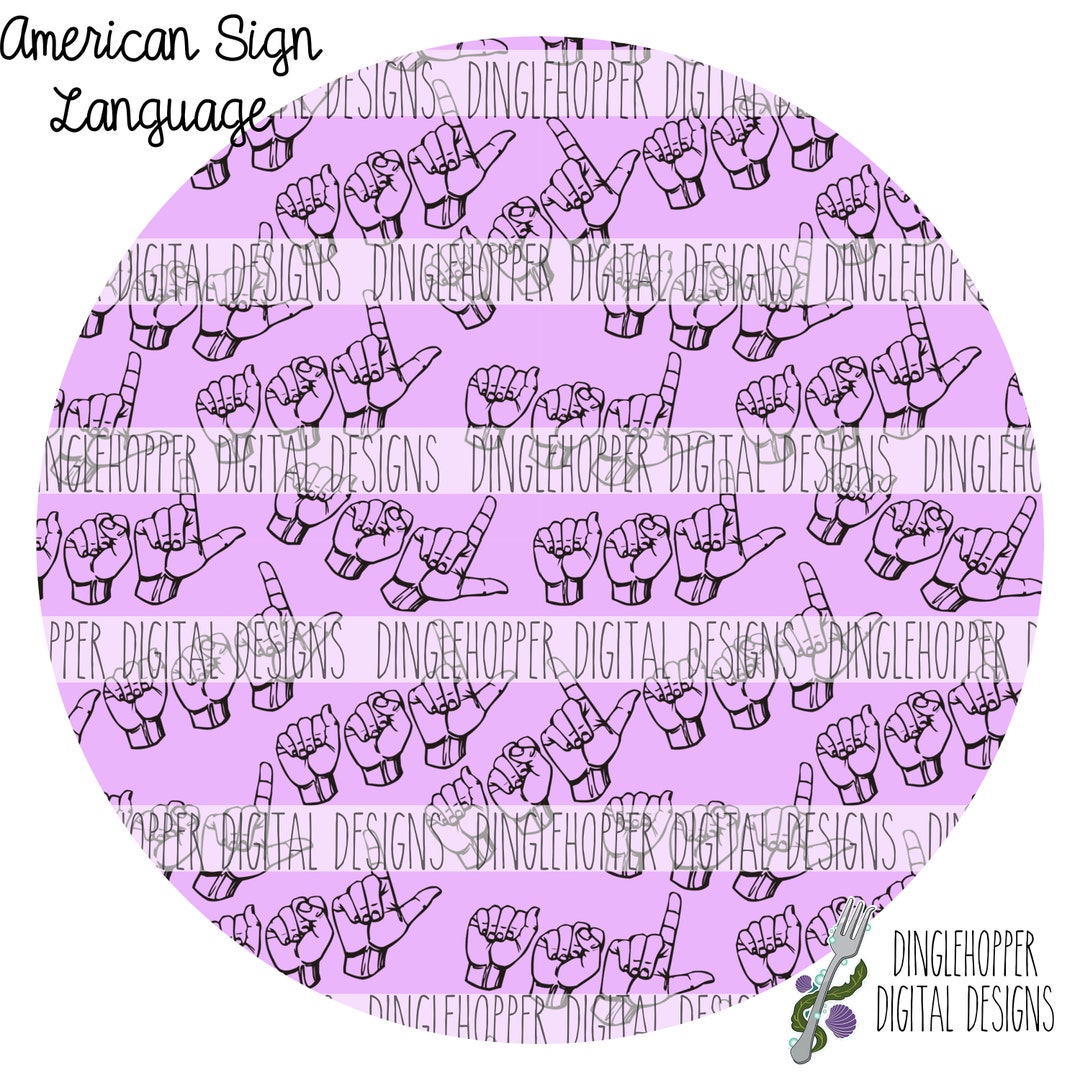 American Sign Language Seamless Print, ASL Seamless, Sign Language ...