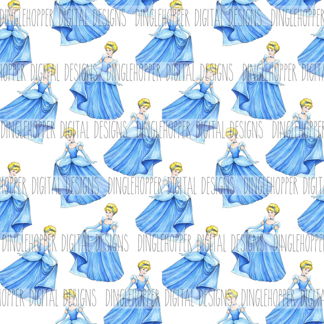 Cinderella Pattern, Cinderella Seamless, Cinderella Digital Print ...